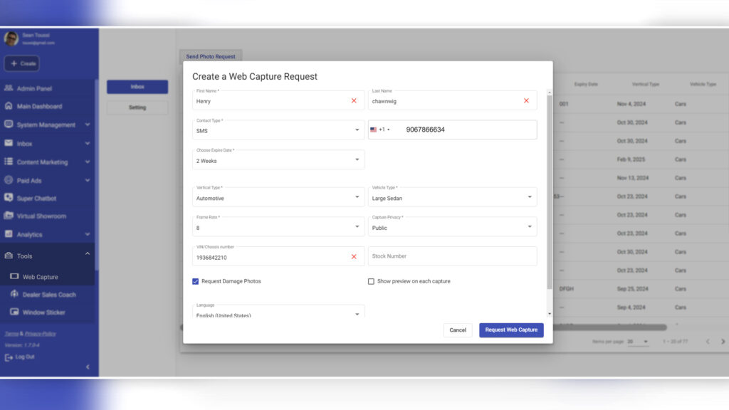 Web Capture - 360 Car Photography software